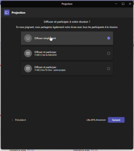 Partager du contenu avec Teams Cast